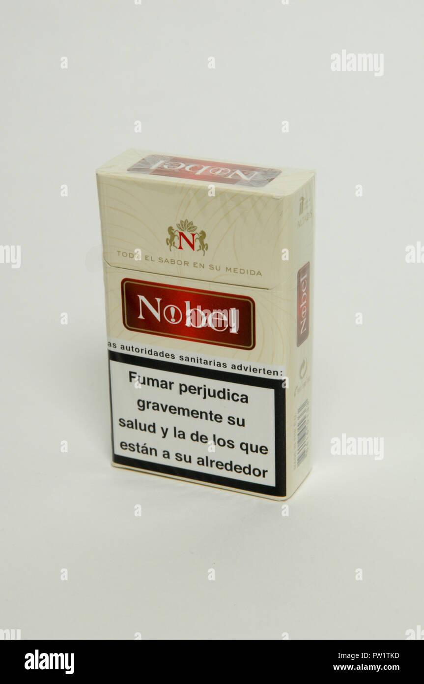 Packet of Nobel Cigarettes on white background Stock Photo - Alamy