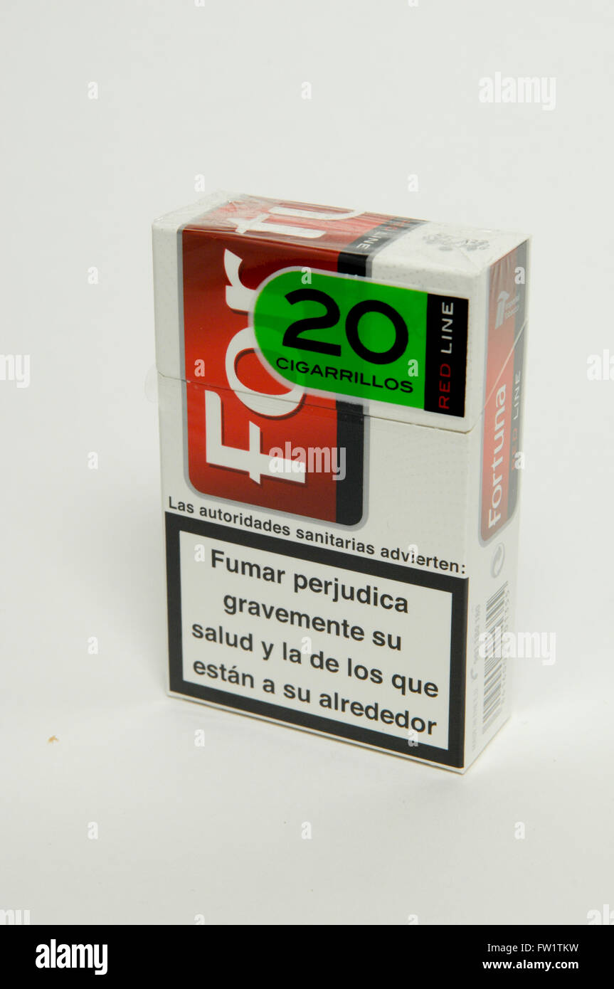 Packet of Fortuna Cigarettes Tobacco on white background Stock Photo ...
