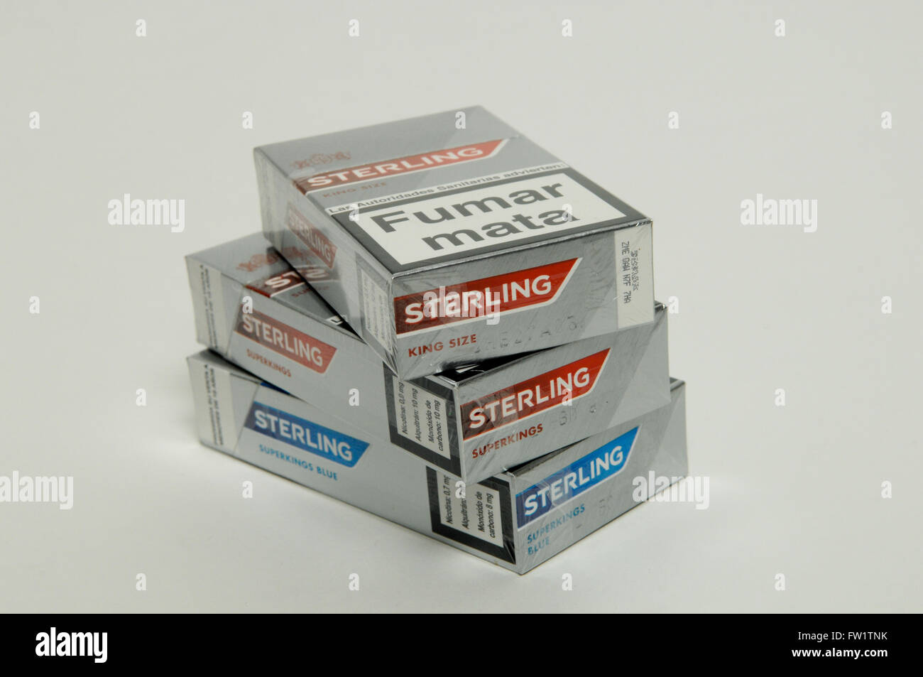 Selection of Sterling Cigarettes on white background Stock Photo - Alamy