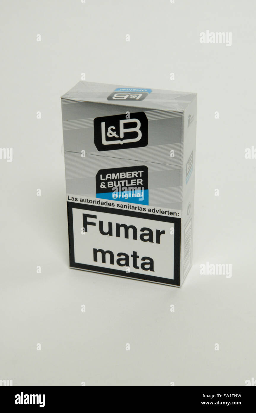 Packet of Lambert and Butler Cigarettes on white background Stock Photo ...