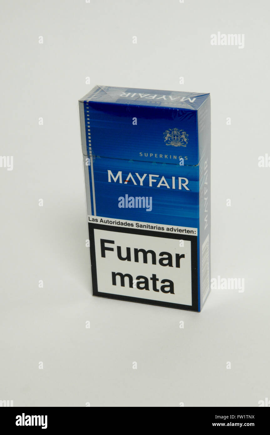 Packet of Mayfair Cigarettes on white background Stock Photo - Alamy