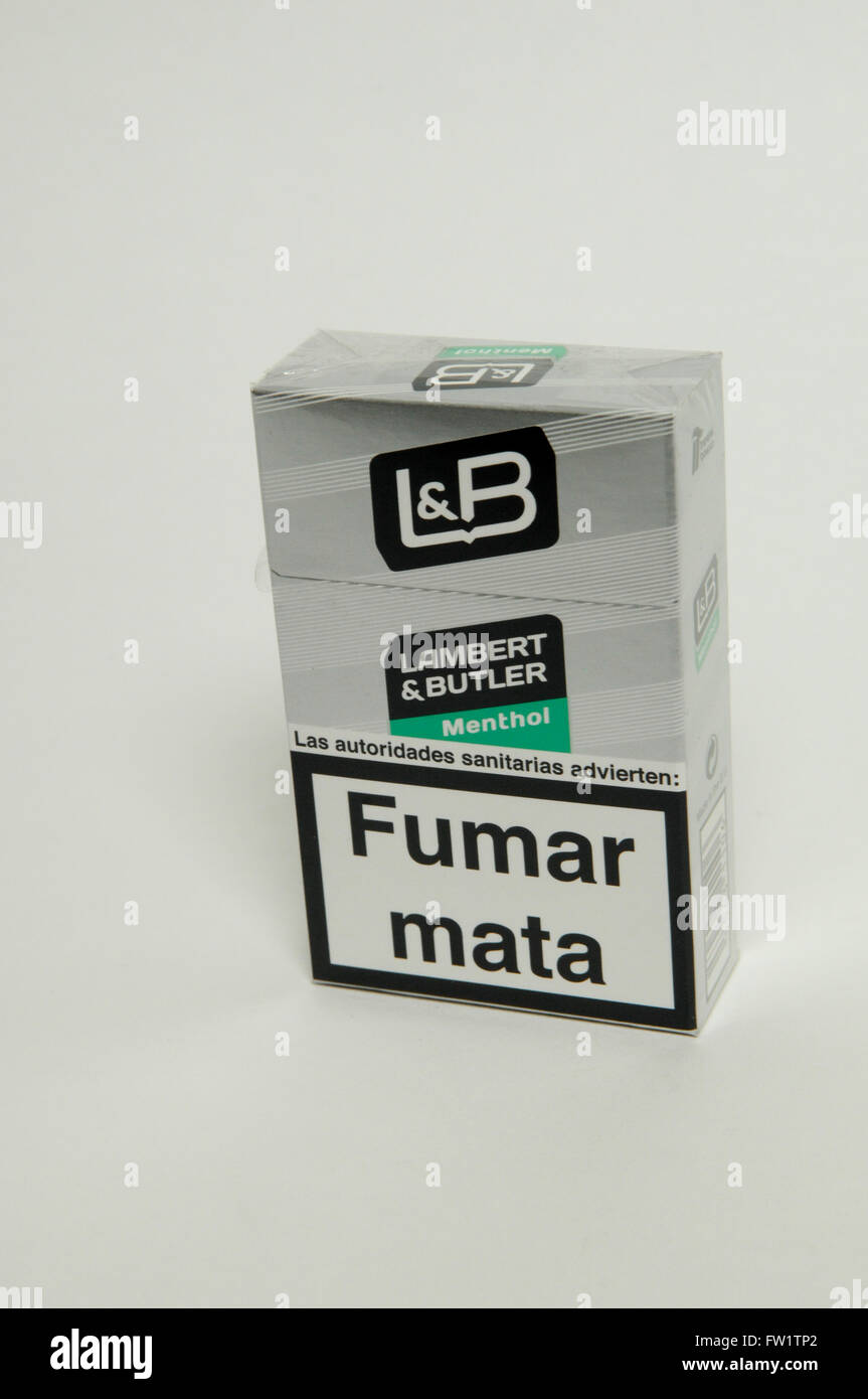 Packet of Lambert and Butler Cigarettes on white background Stock Photo ...