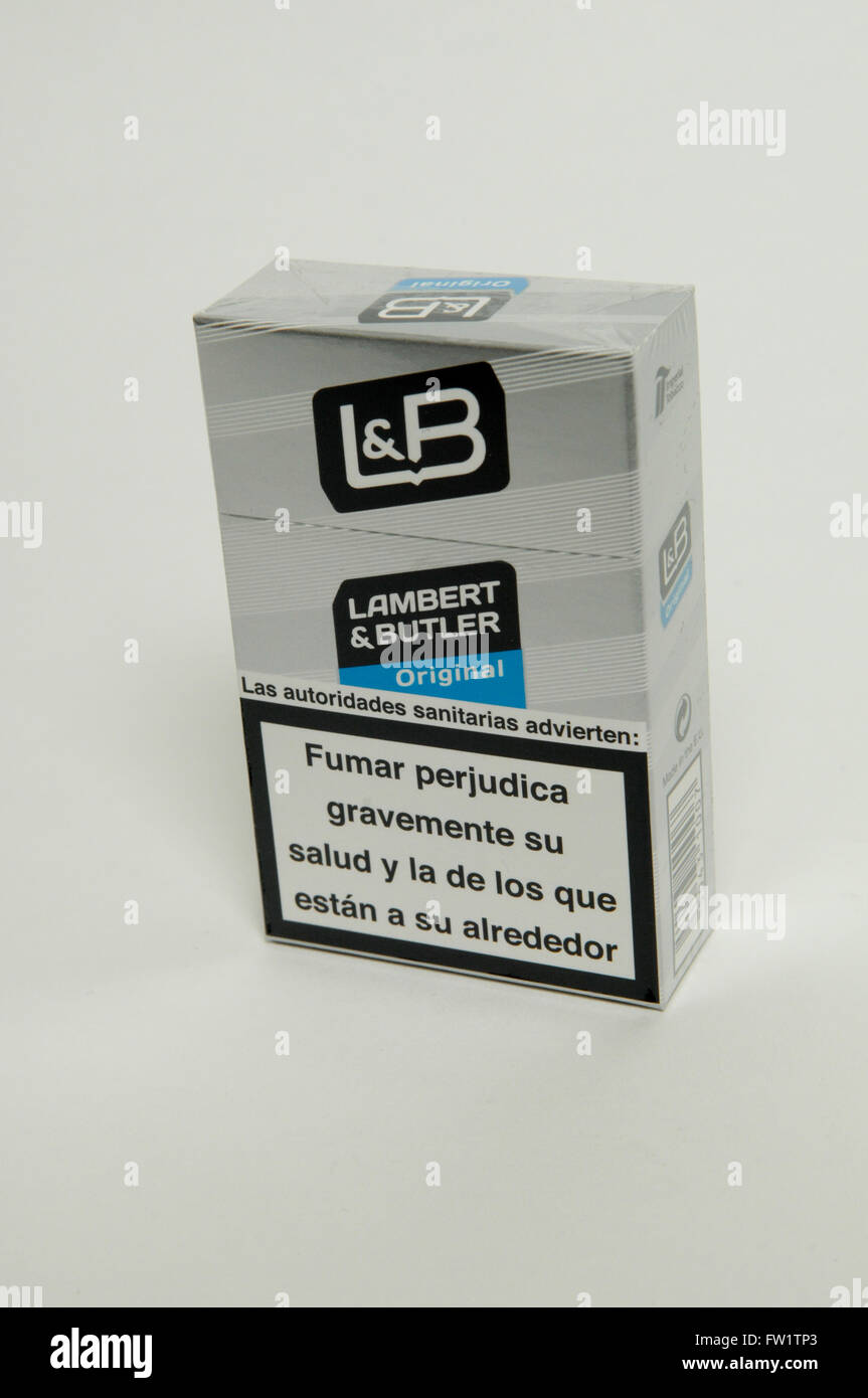 Packet of Lambert and Butler Cigarettes on white background Stock Photo ...