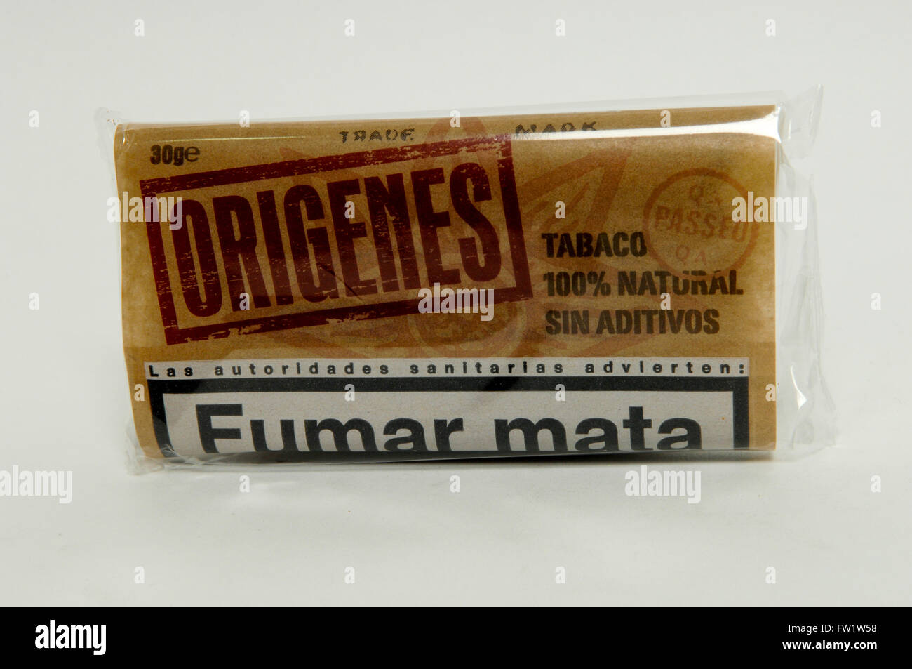 Origenes Hand Rolling Tobacco Packet taken on white background Stock ...