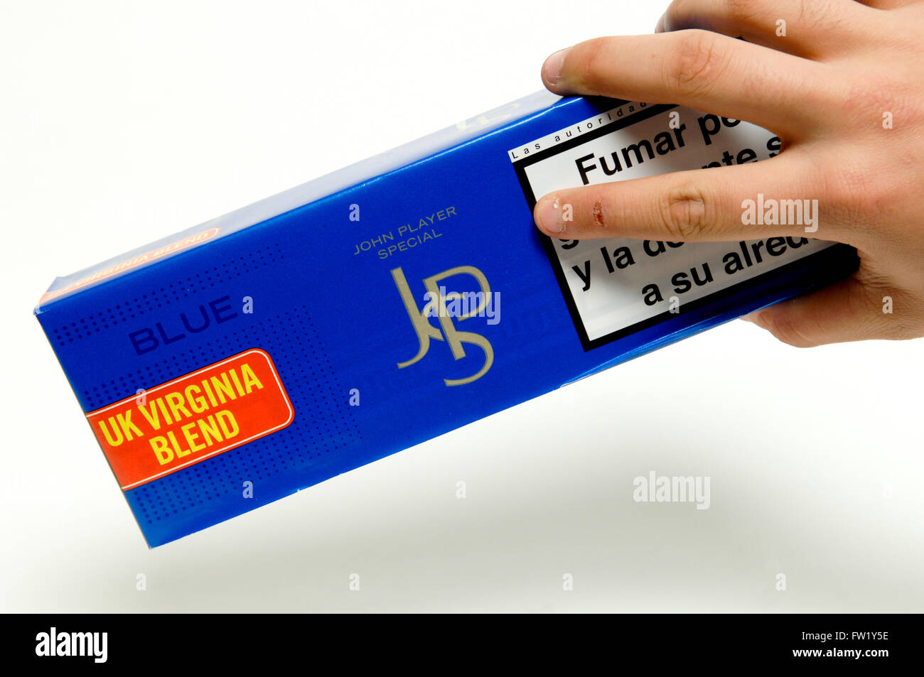 John Players Blue Cigarettes Carton on sale in a tobacconist Stock ...