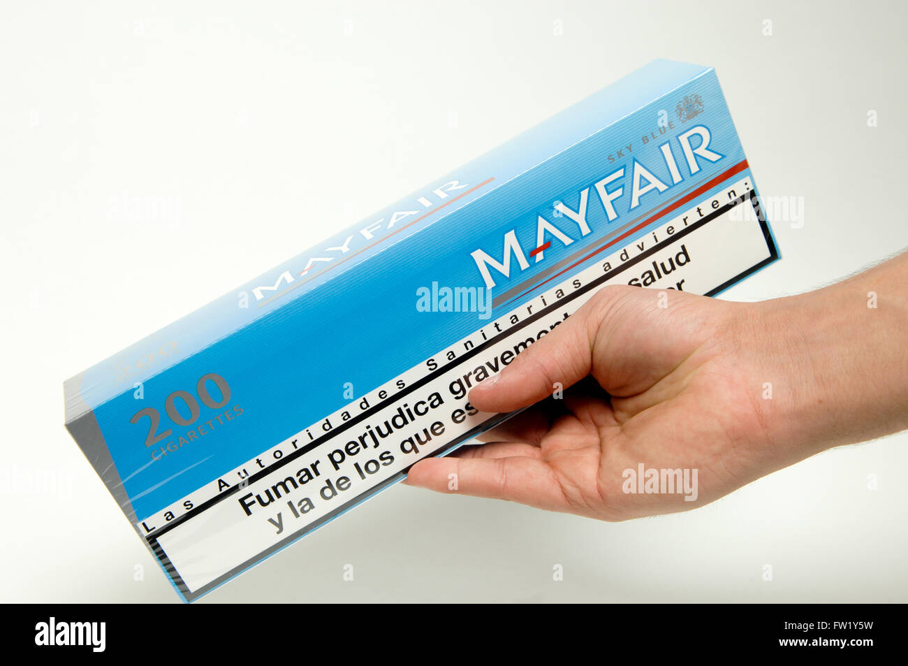 Mayfair Cigarettes Carton being held by a hand Stock Photo - Alamy