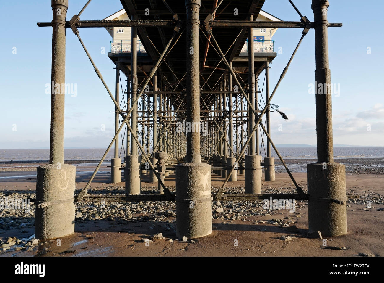 Penarth Pier showing Iron Structure, Wales UK, Welsh coast British ...