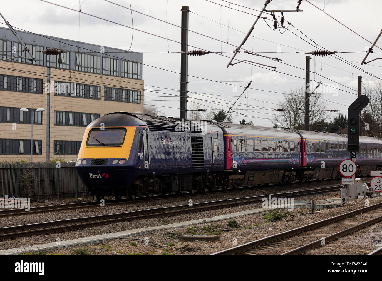 First Western Railway train on the track near West Ealing station in ...