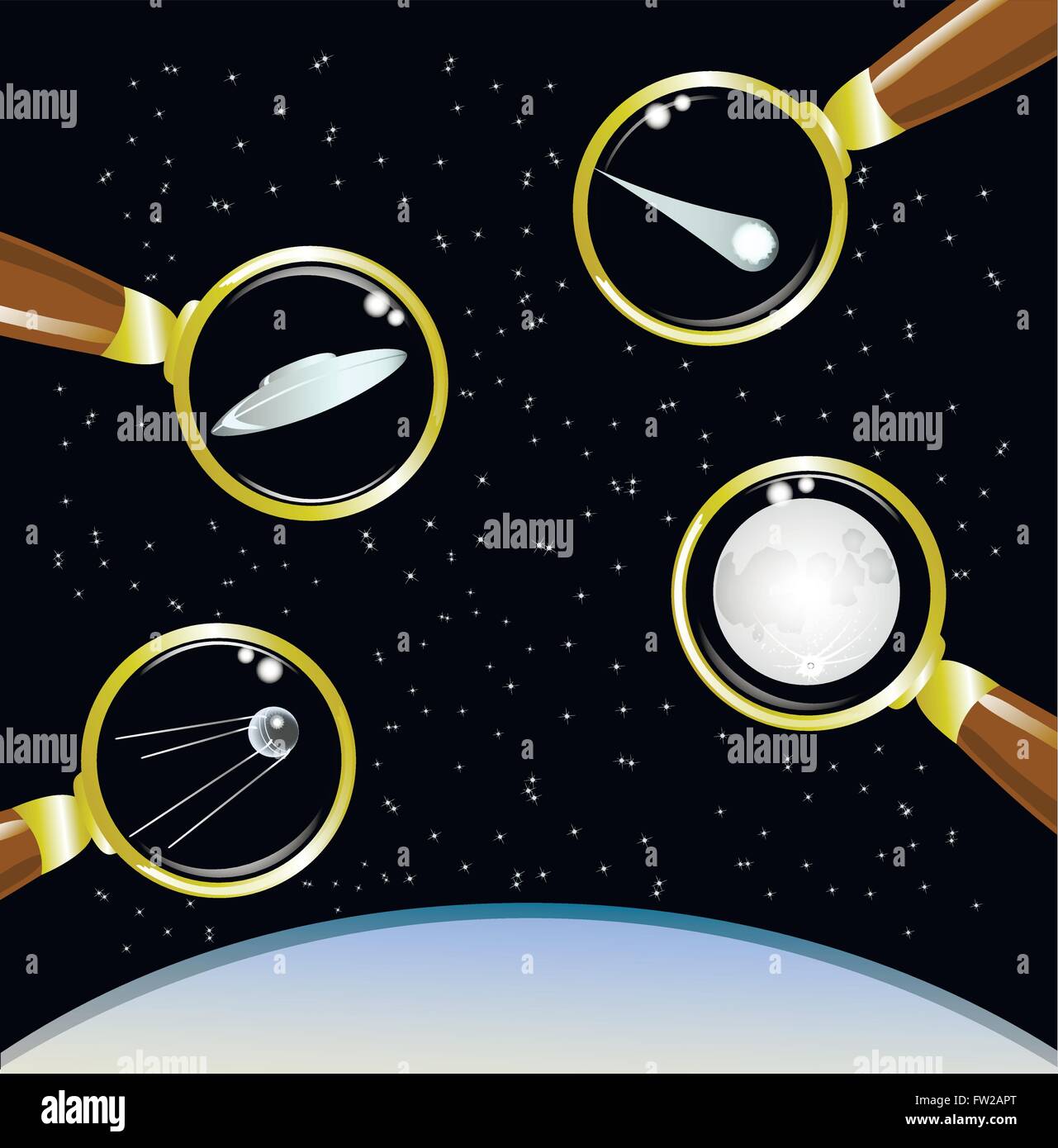 Set of space objects . EPS10 vector illustration Stock Vector Image ...