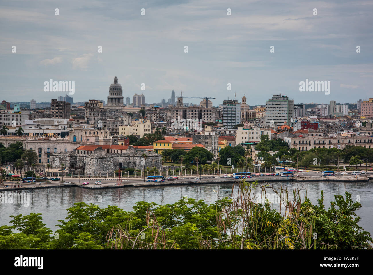 Havana, Cuba - September 27, 2015: Panoramic view over Cuba capital ...