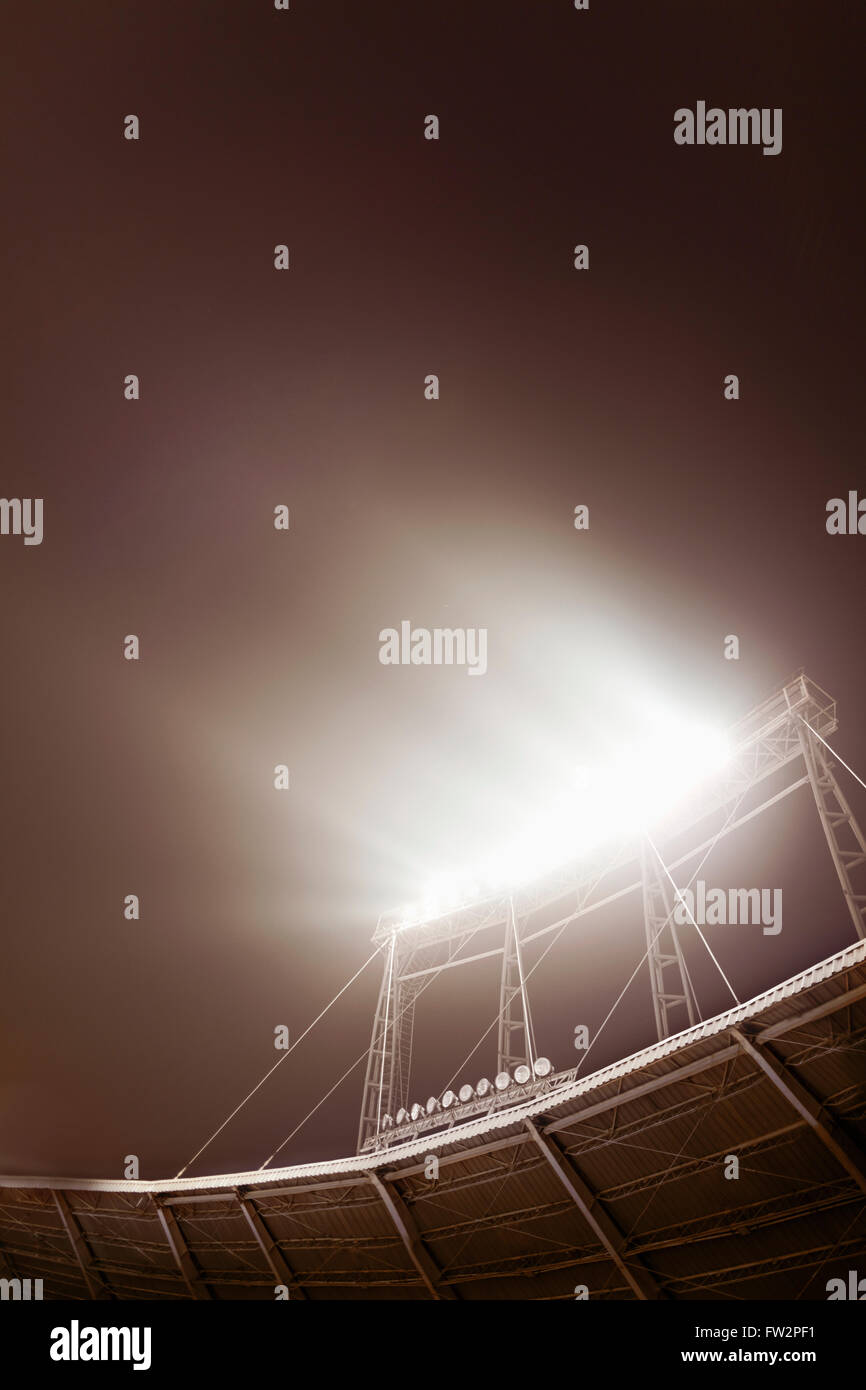 View of stadium lights at night Stock Photo - Alamy