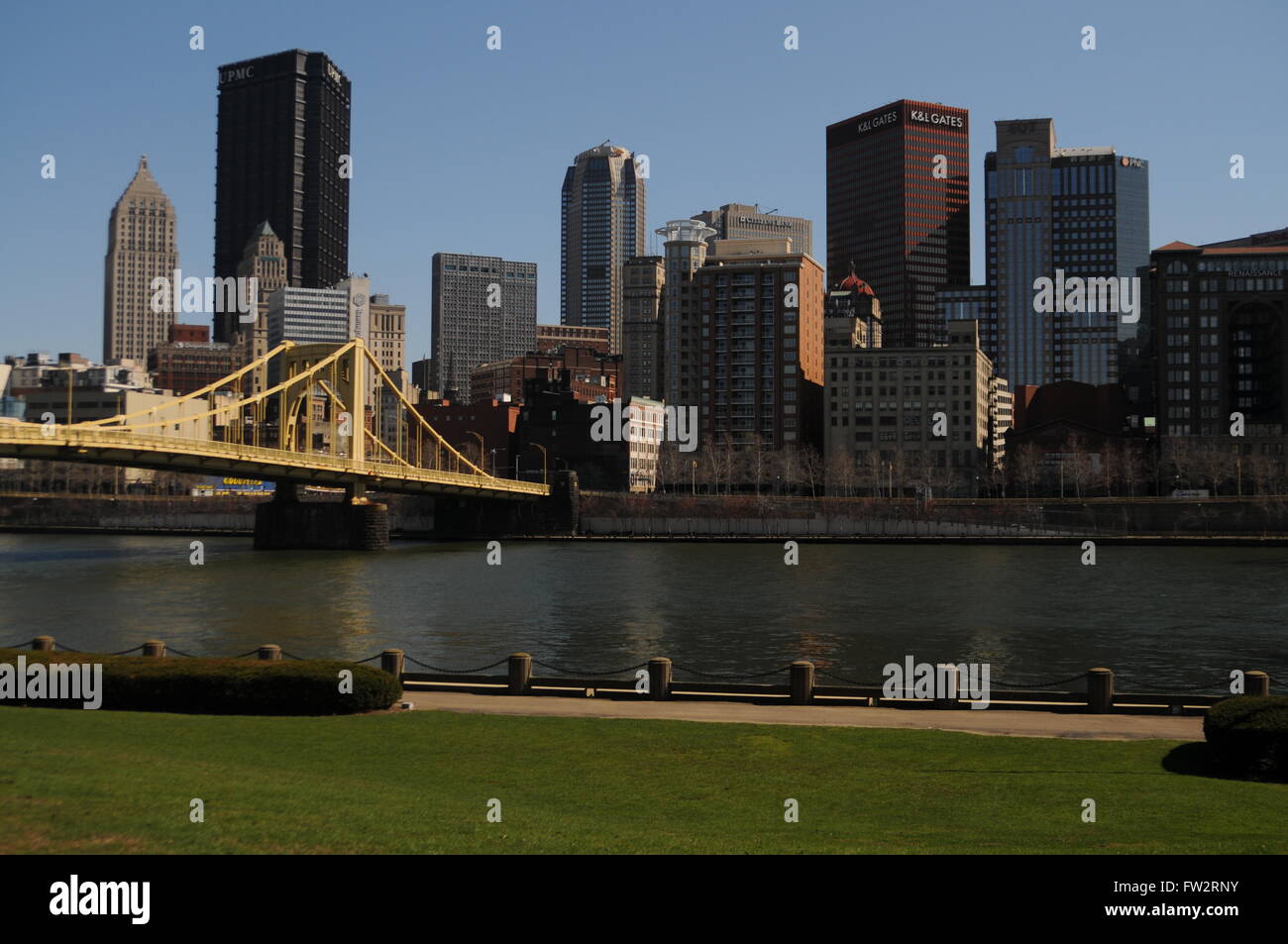 Pittsburgh sky line with the Andy Warhol bridge Stock Photo - Alamy