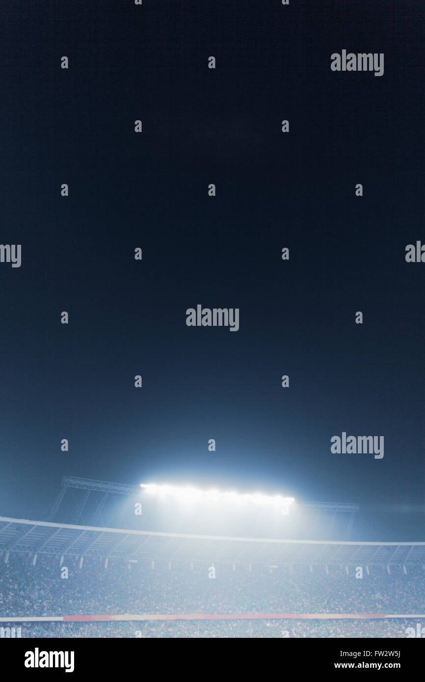 View of stadium lights at night Stock Photo - Alamy