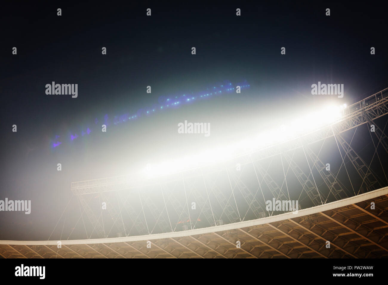 View of stadium lights at night Stock Photo - Alamy
