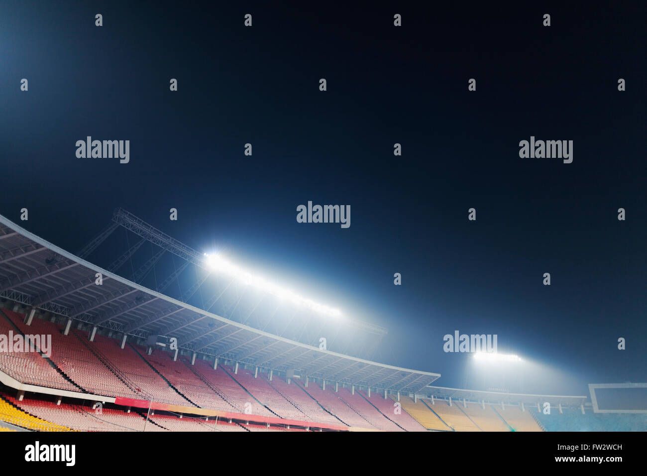 View of stadium lights at night Stock Photo - Alamy