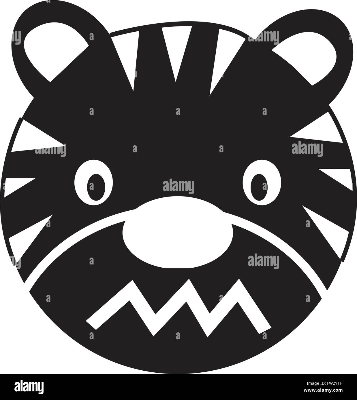 Tiger face emotion icon illustration hi-res stock photography and ...