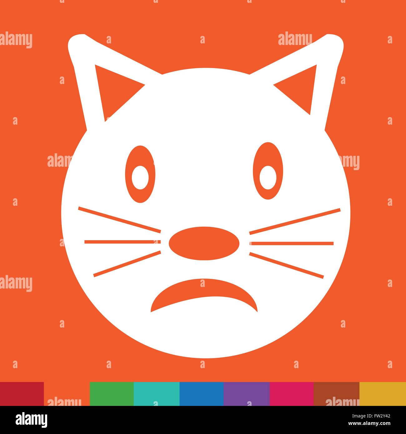 Cat Face emotion Icon Illustration sign design Stock Vector Image & Art ...
