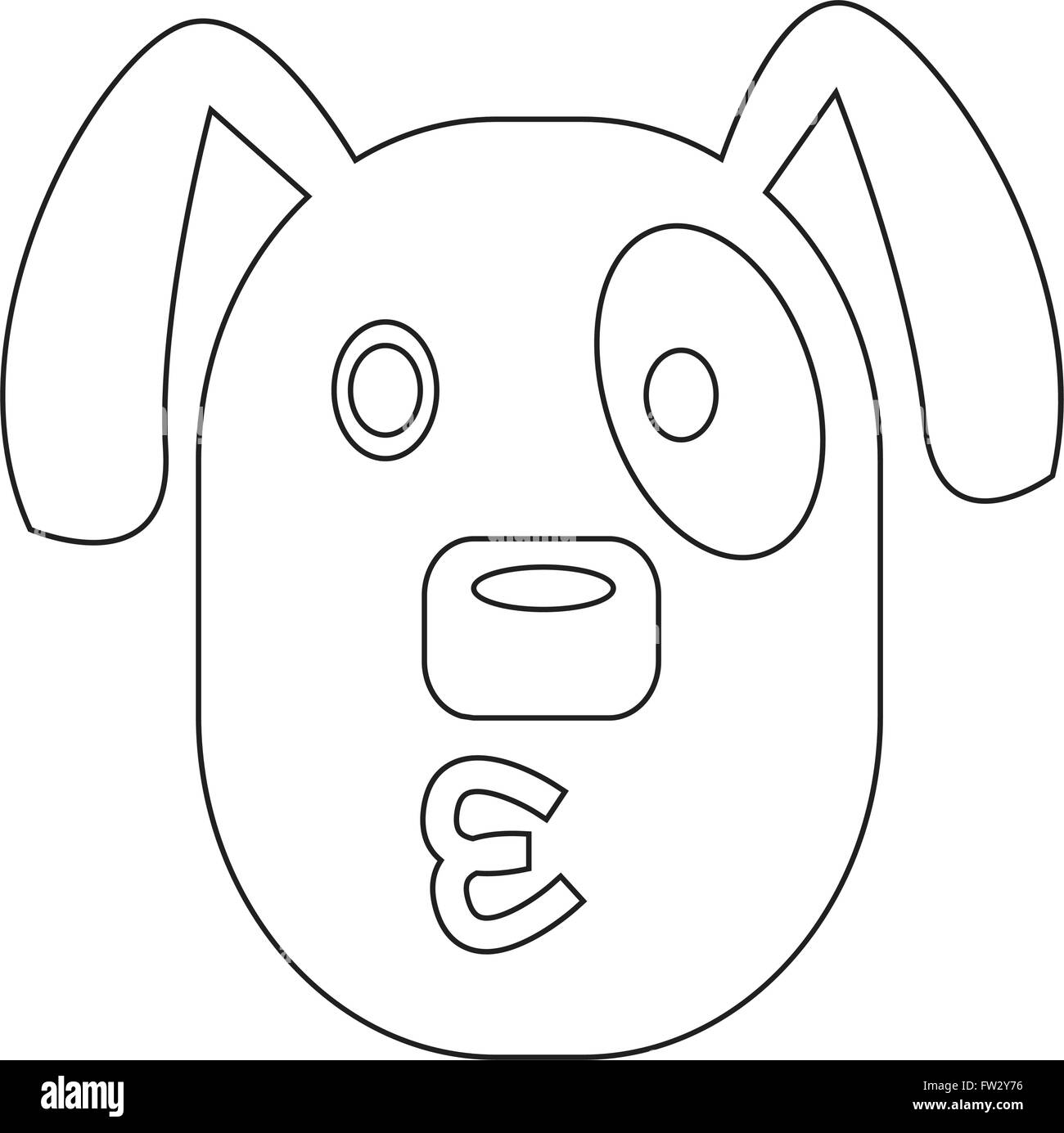 Dog Face emotion Icon Illustration sign design Stock Vector Image & Art ...