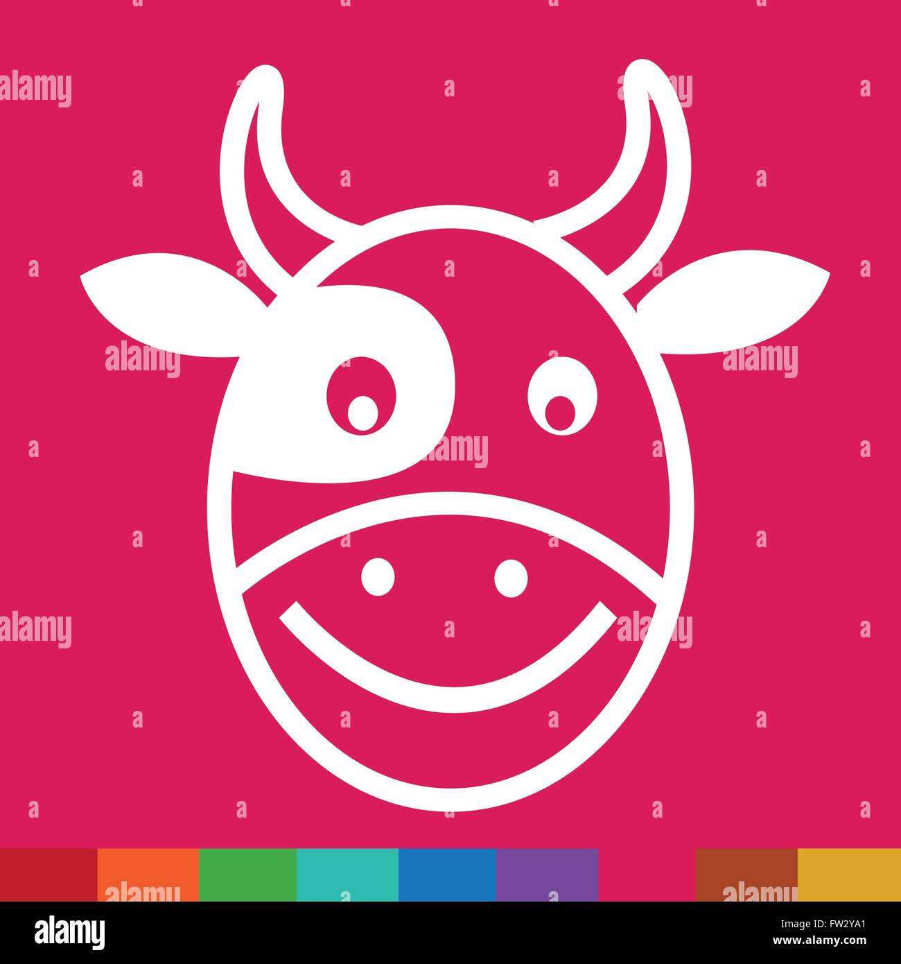 Cow Face emotion Icon Illustration sign design Stock Vector Image & Art ...