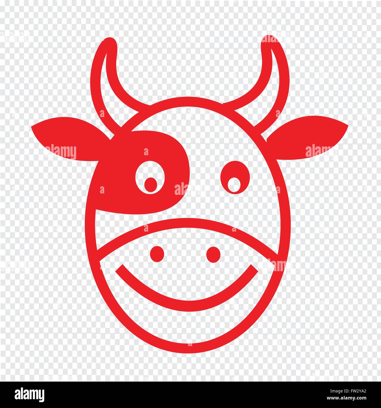 Cow Face emotion Icon Illustration sign design Stock Vector Image & Art ...