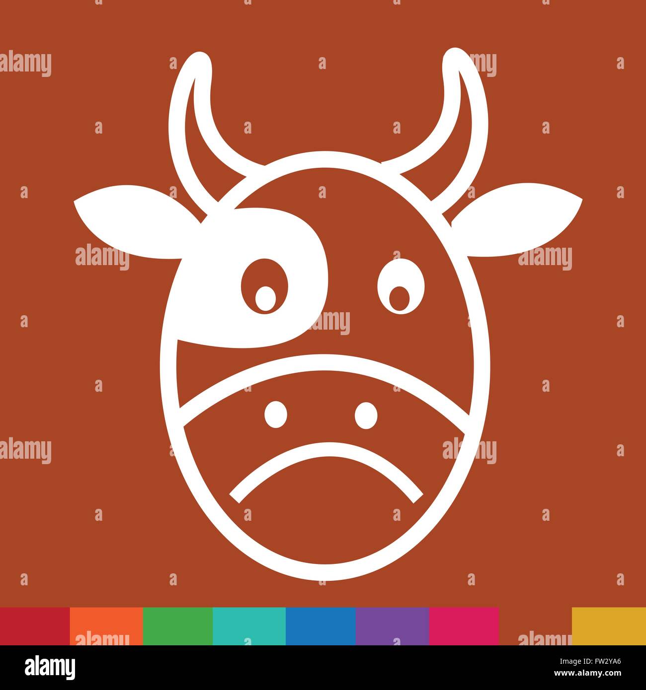 Cow Face emotion Icon Illustration sign design Stock Vector Image & Art ...