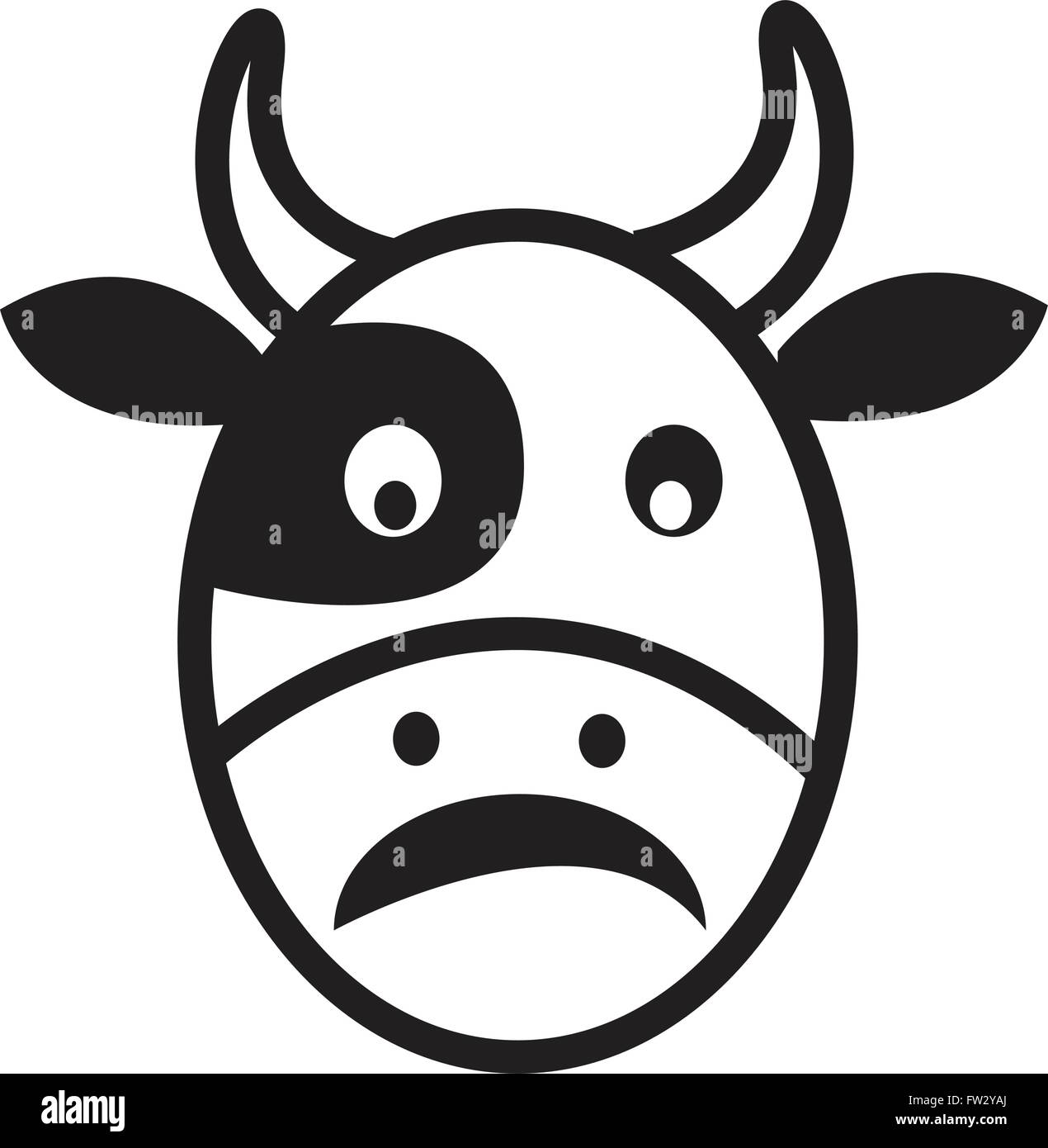 Cow face emotion icon illustration Stock Vector Images - Alamy