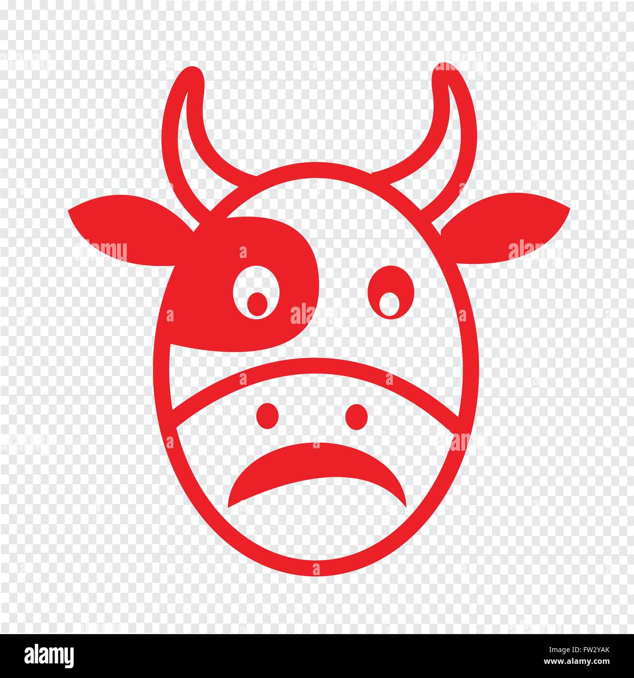 Cow Face emotion Icon Illustration sign design Stock Vector Image & Art ...