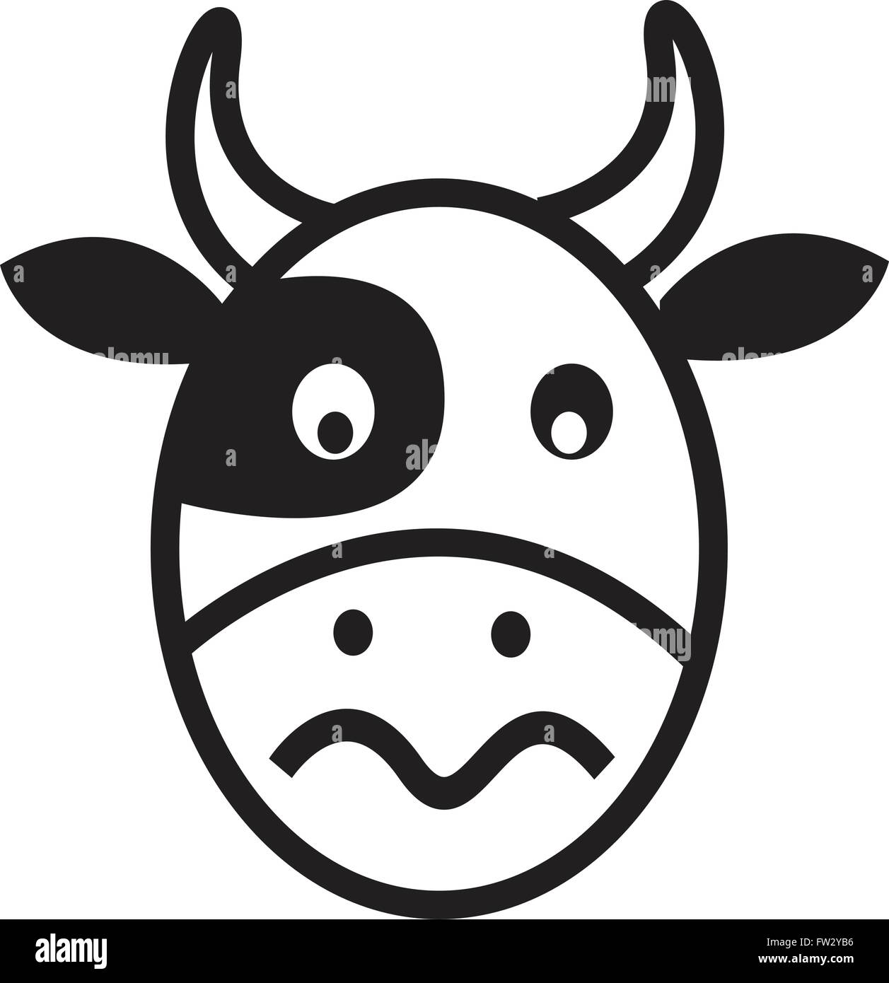 Cow Face emotion Icon Illustration sign design Stock Vector Image & Art ...