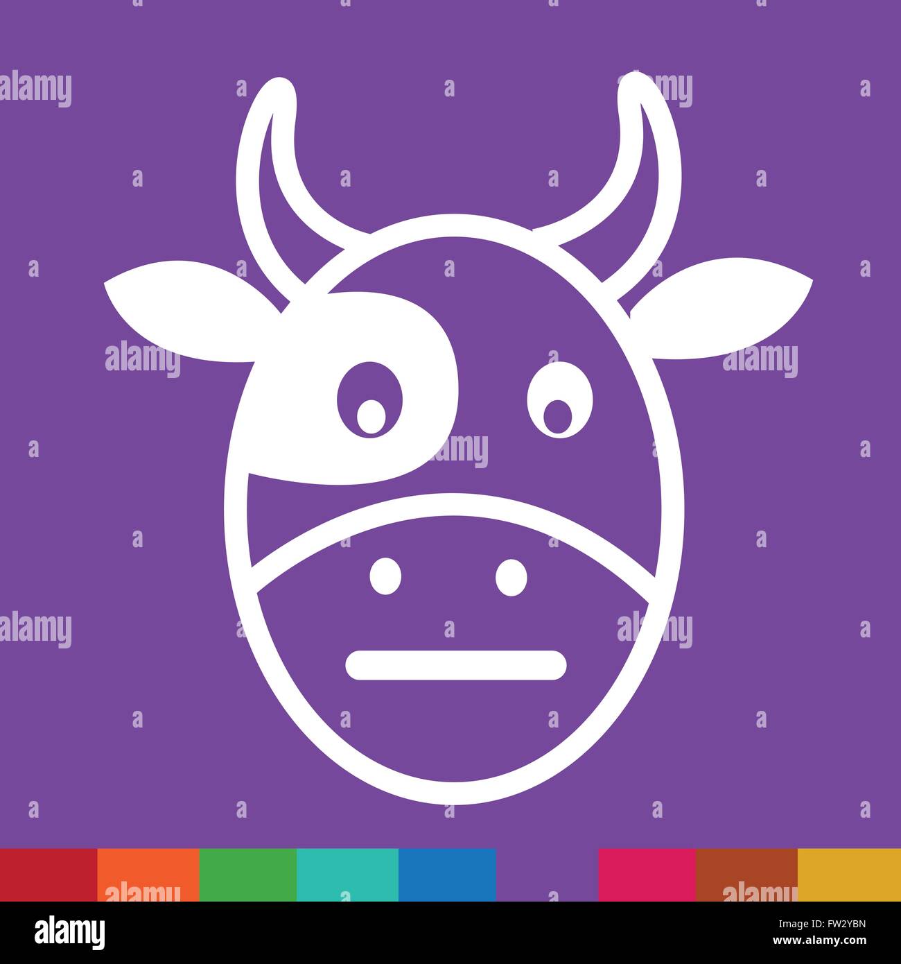 Cow Face emotion Icon Illustration sign design Stock Vector Image & Art ...