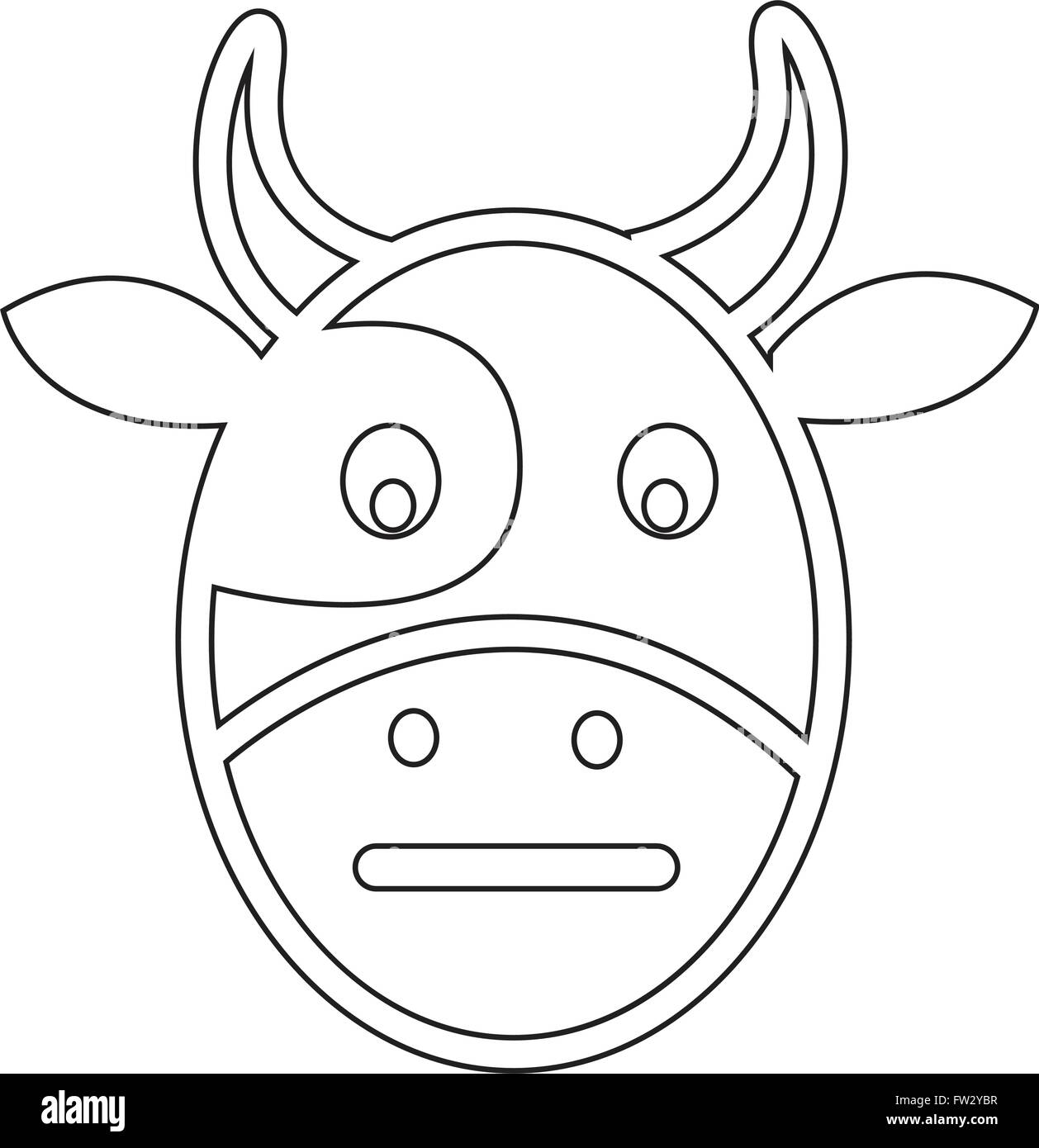 Cow Face emotion Icon Illustration sign design Stock Vector Image & Art ...