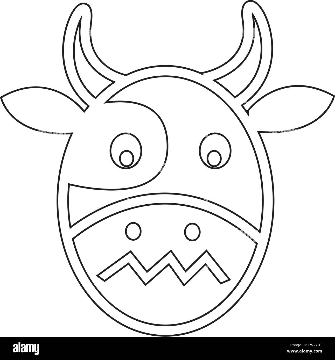 Cow face emotion icon illustration Stock Vector Images - Alamy