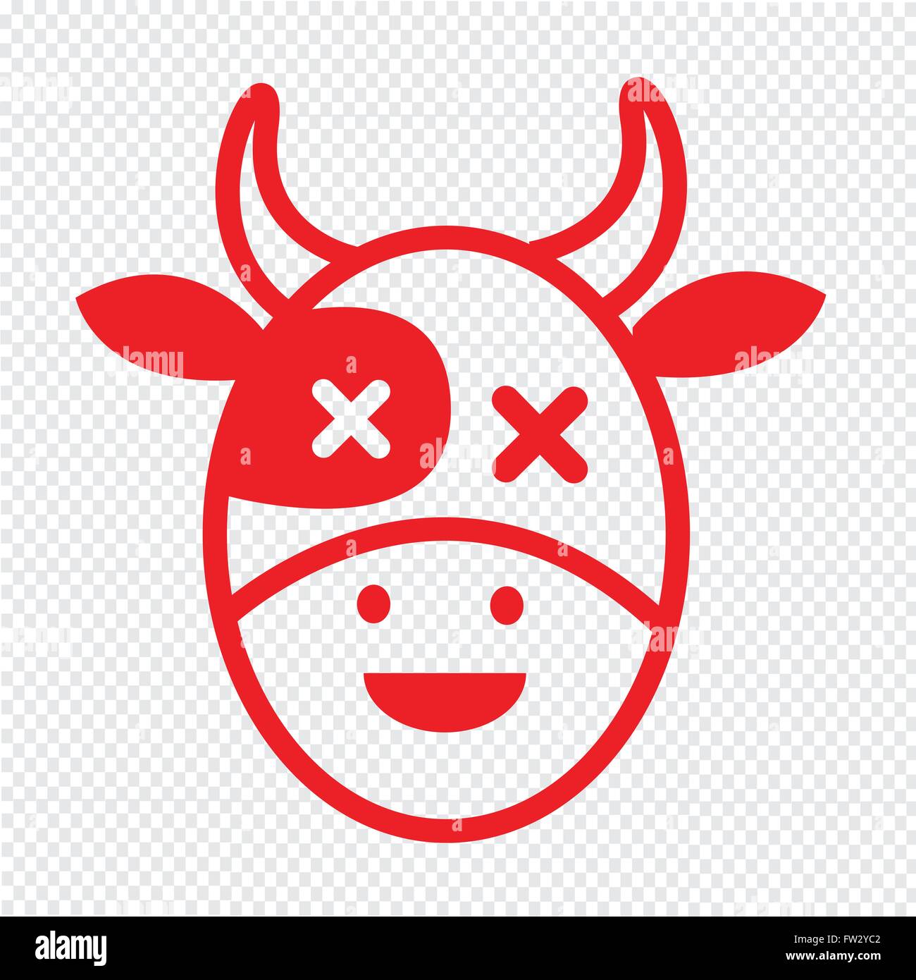 Cow Face emotion Icon Illustration sign design Stock Vector Image & Art ...
