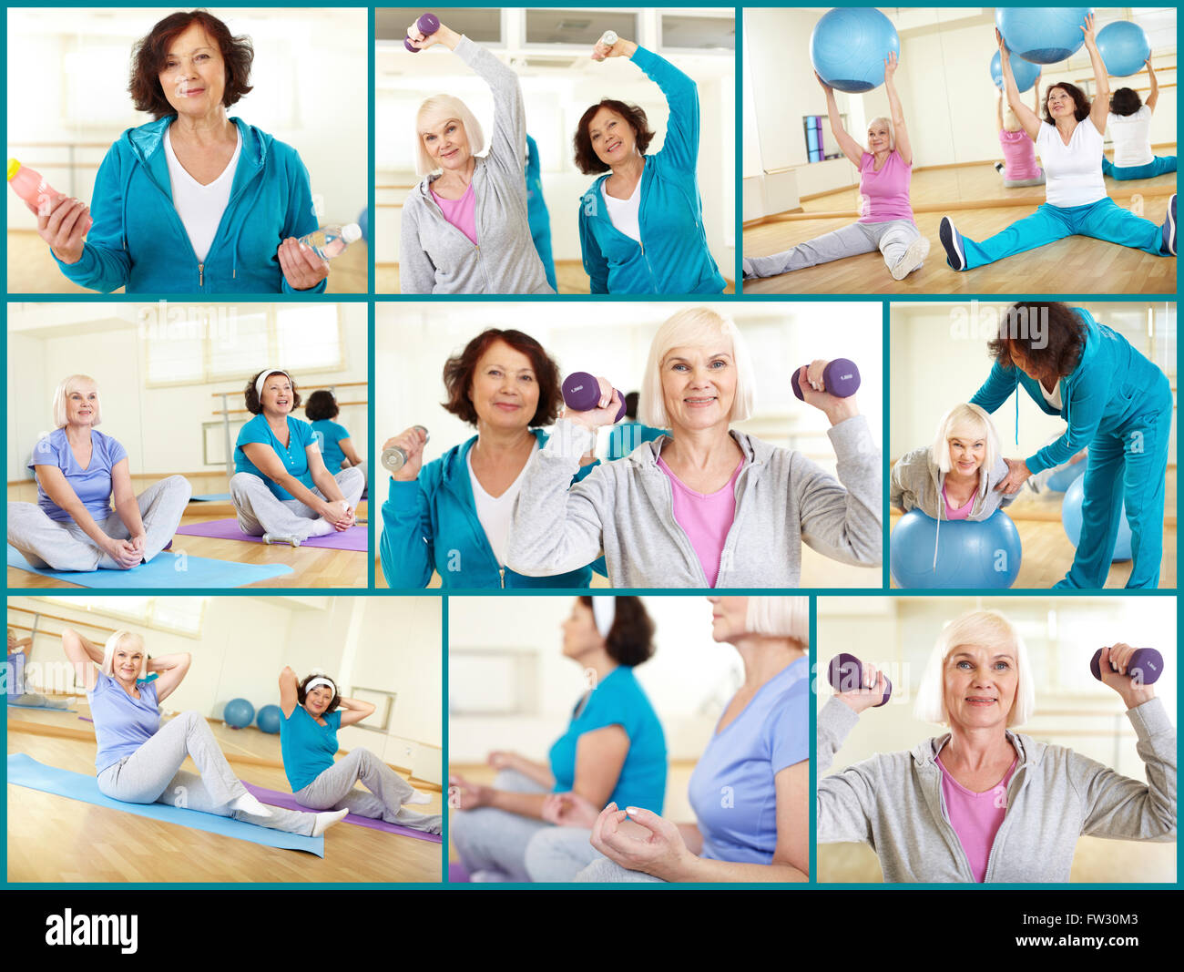 Women collage yoga activity hi-res stock photography and images - Alamy