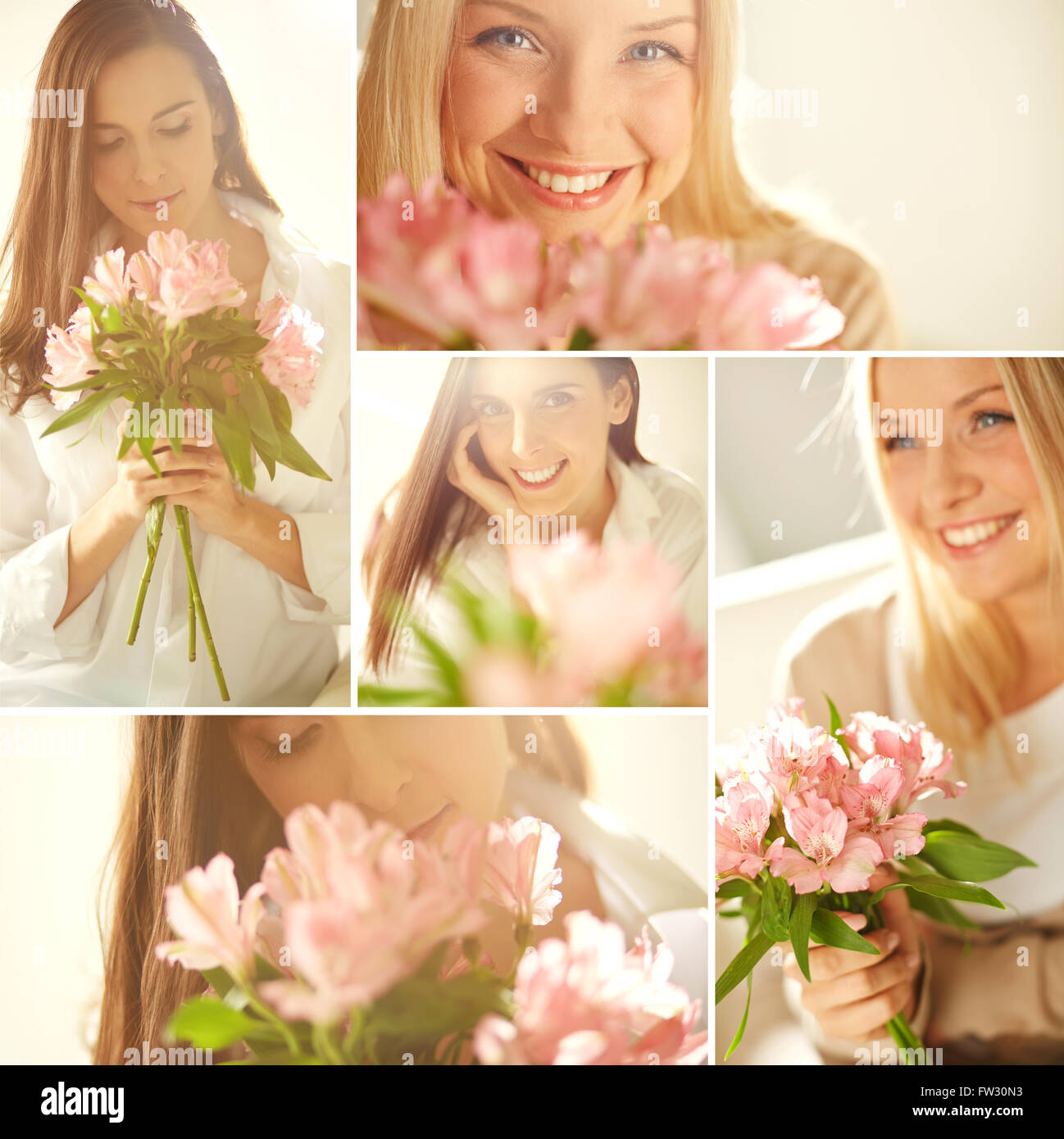 Beautiful woman bouquet hi-res stock photography and images - Alamy