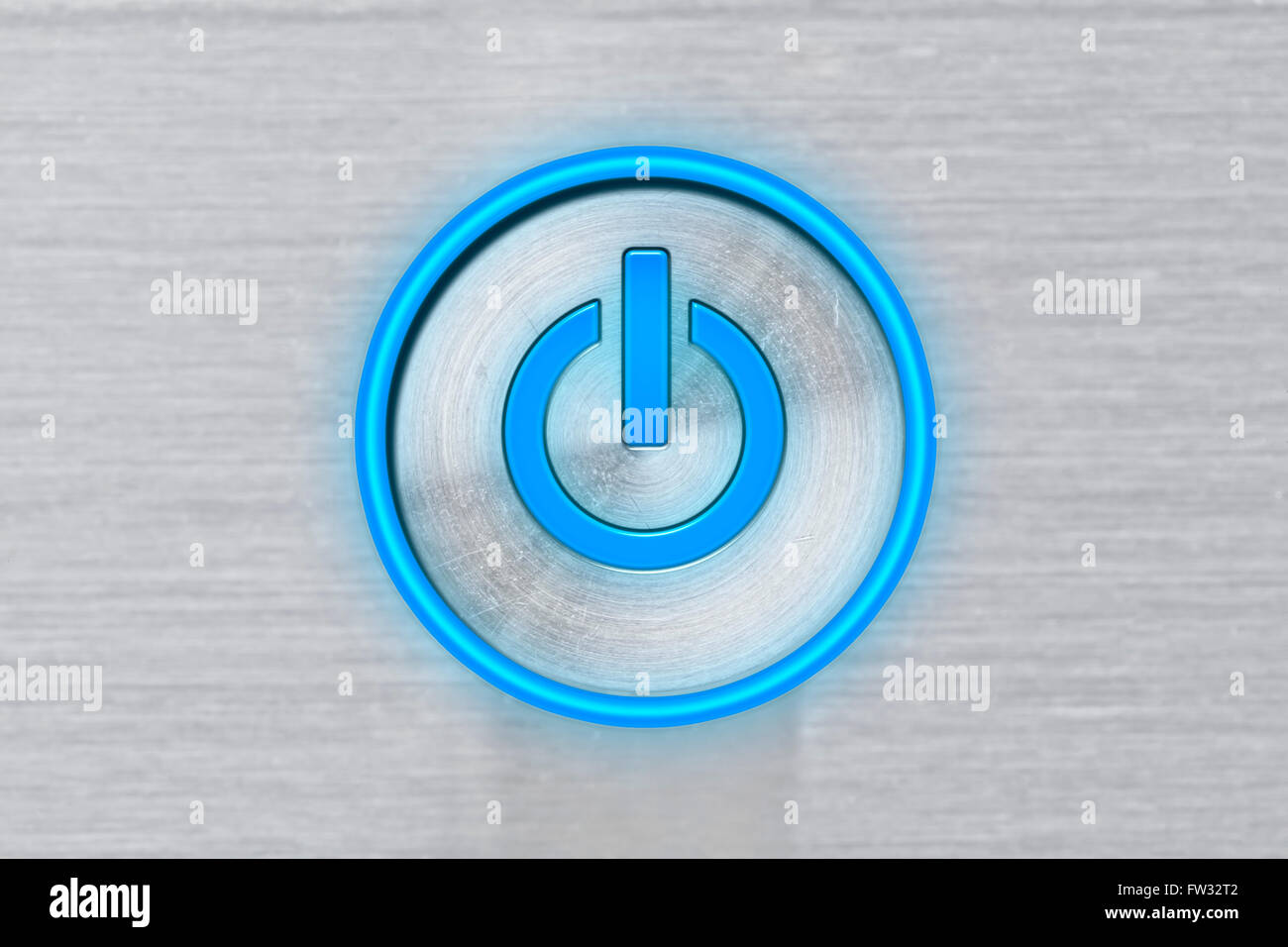 Blue power button, Start Stock Photo - Alamy