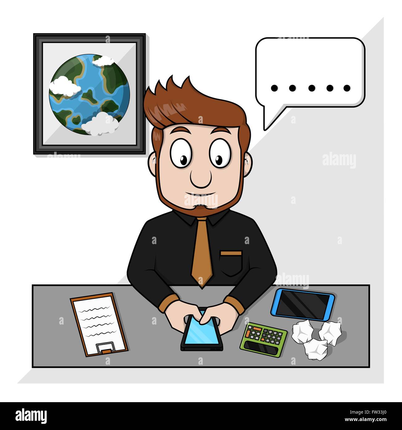Business man chatting on handphone Stock Vector Image & Art - Alamy