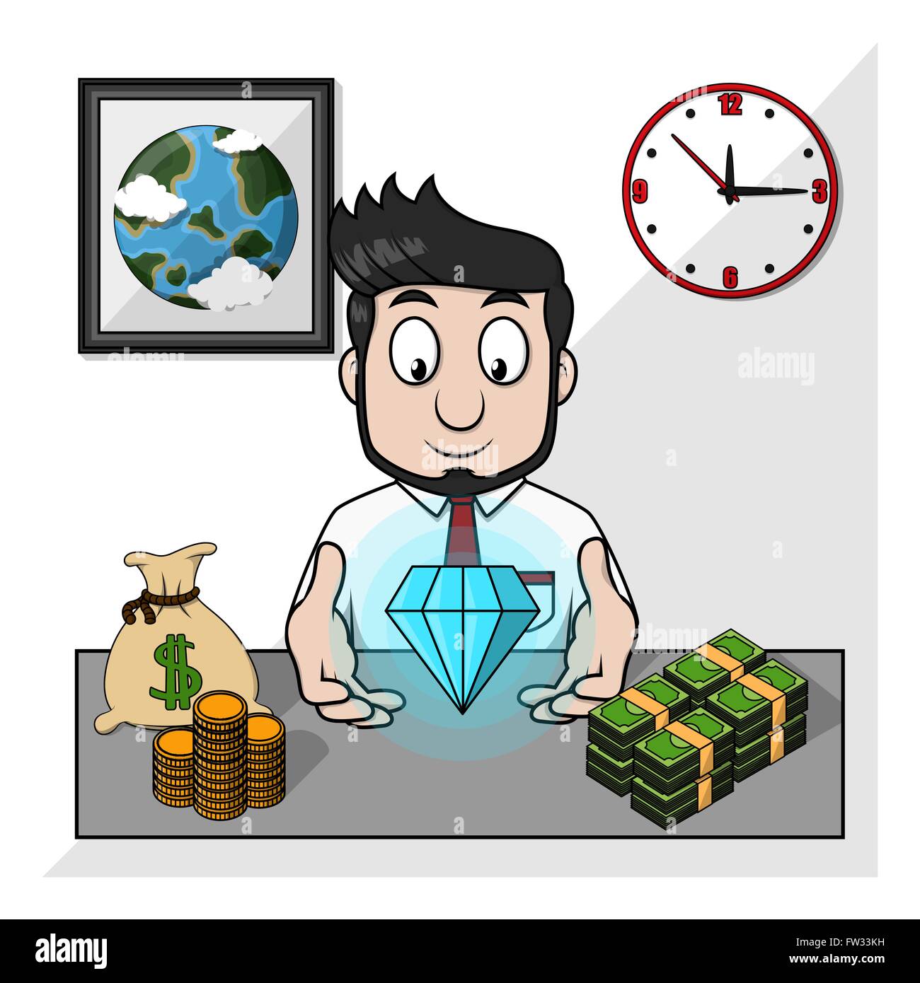 Hand diamond icon flat Stock Vector Images - Alamy