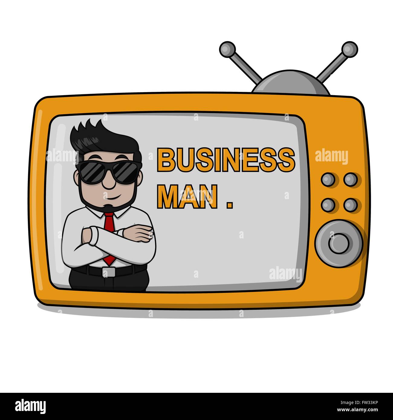 Business man on television Stock Vector Image & Art - Alamy