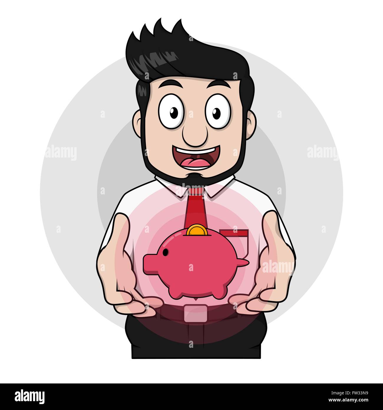 Piggy bank man holding Stock Vector Images - Alamy