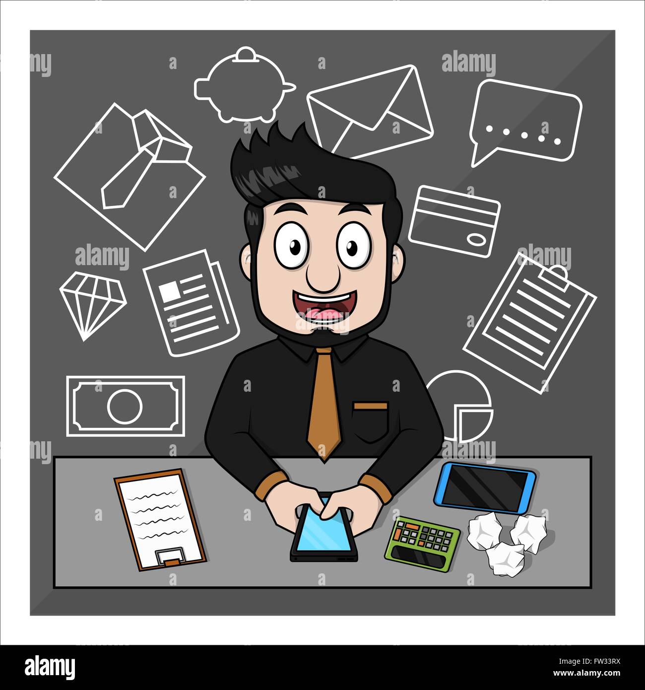 Business man doodle background Stock Vector Image & Art - Alamy