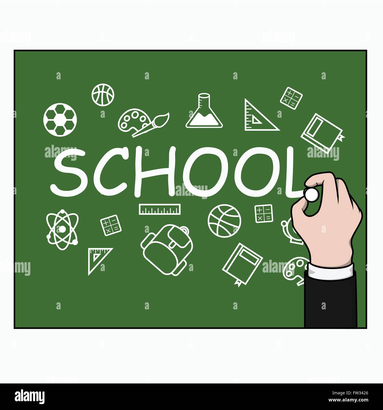 Student writing on white board Stock Vector Images - Alamy