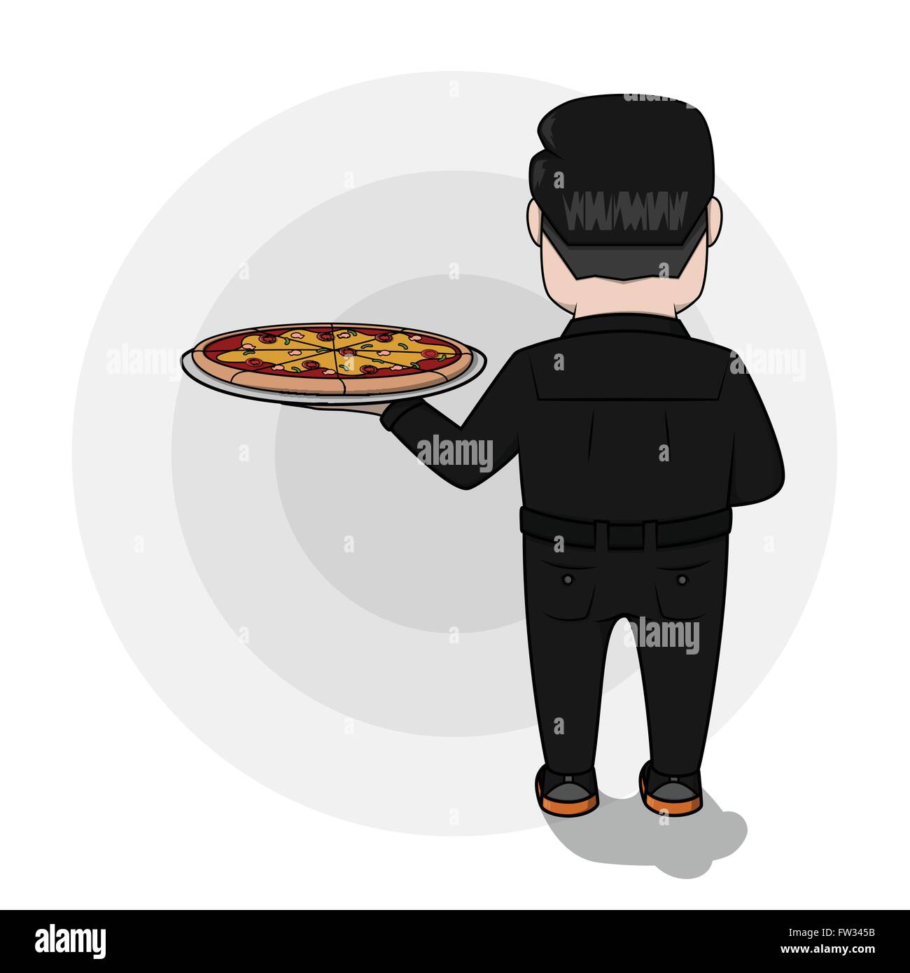 Man holding hand pizza Cut Out Stock Images & Pictures - Alamy
