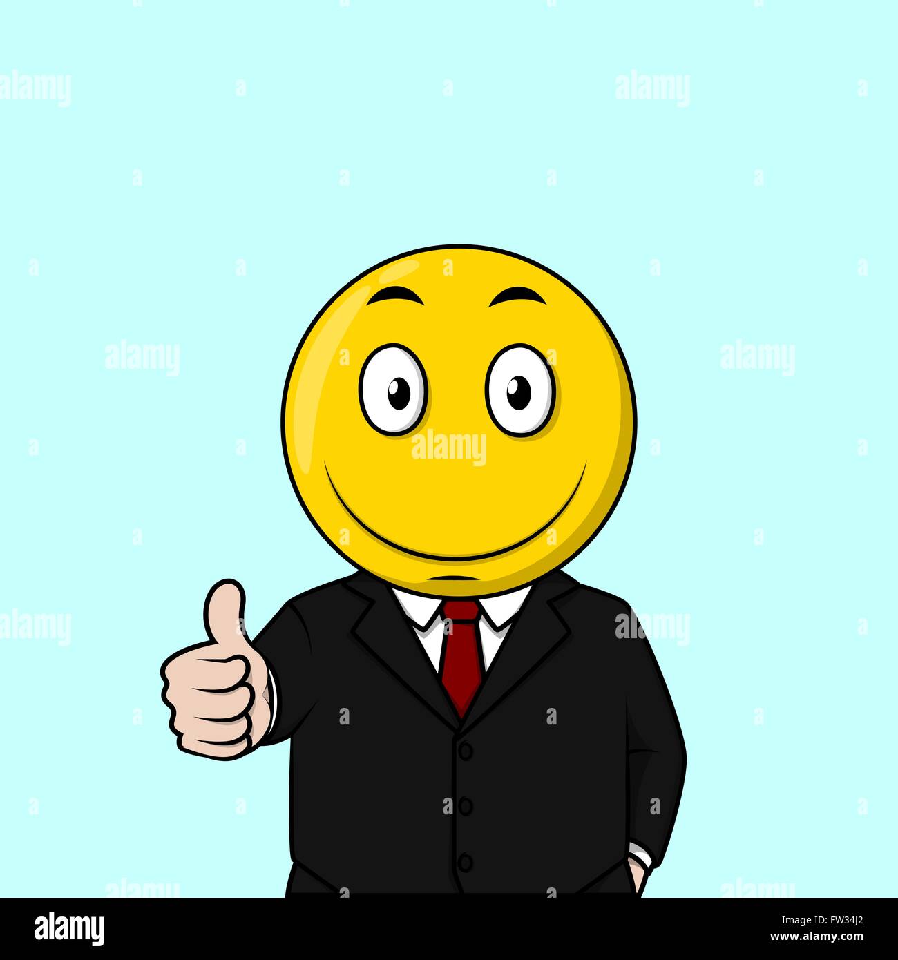 Happy thumb up emoticon Stock Vector Image & Art - Alamy