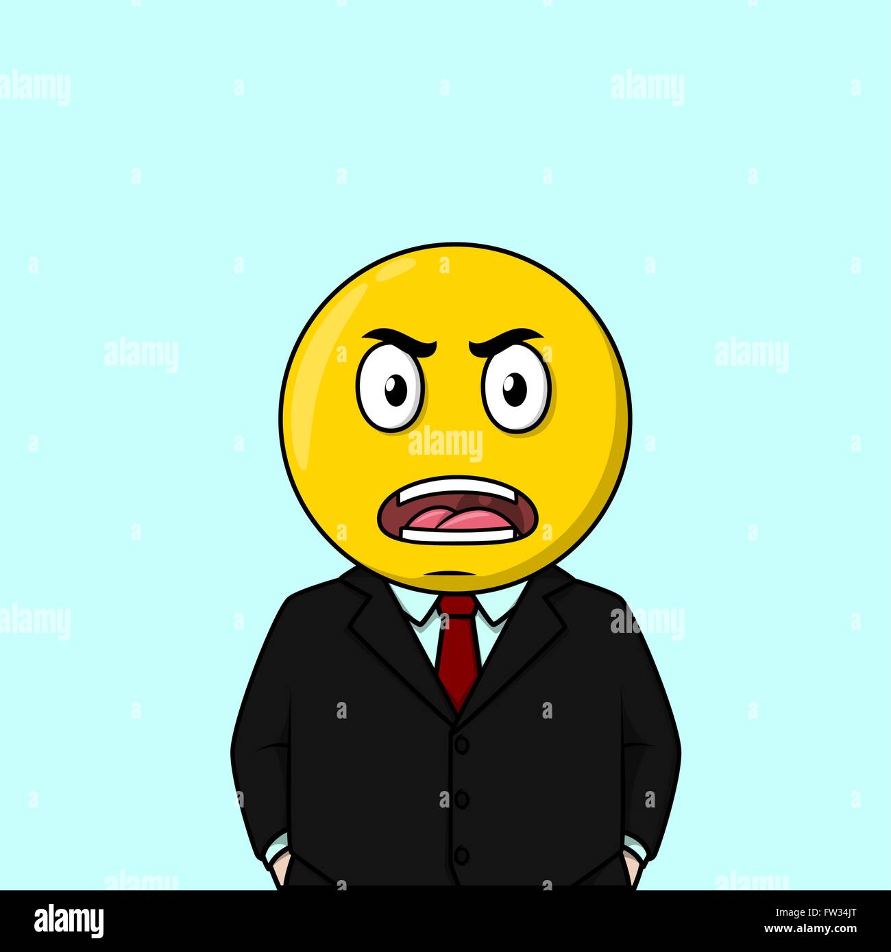 Angry businessman yellow circle head Stock Vector Image & Art - Alamy