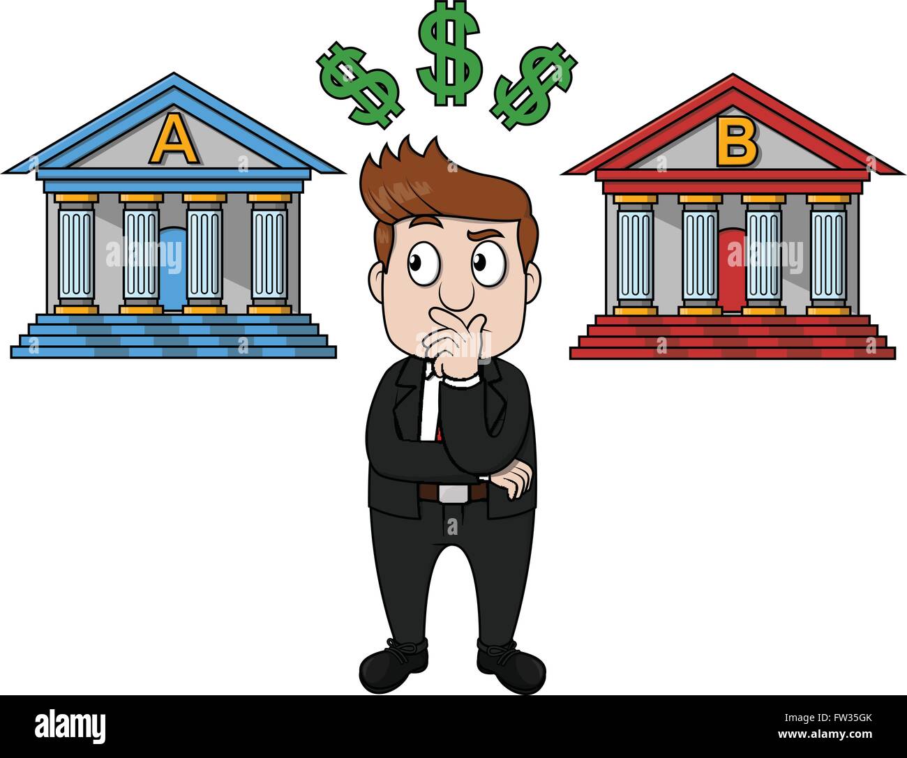 Businessman standing in confusion Stock Vector Images - Alamy