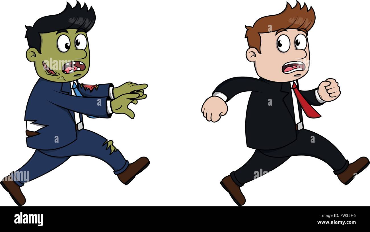 Business man running from zombie Stock Vector Image & Art - Alamy