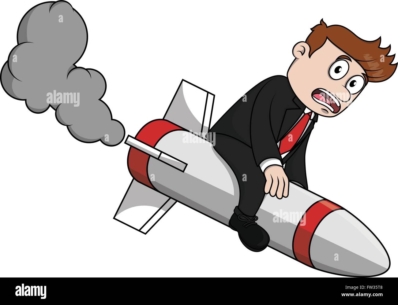 Business man crash rocket Stock Vector Image & Art - Alamy