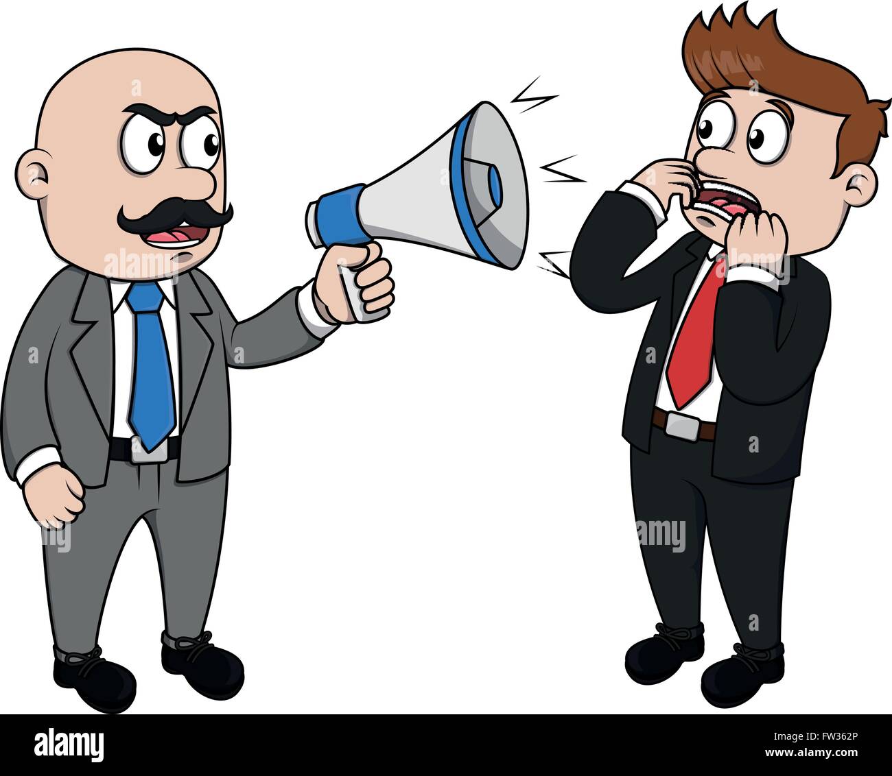 Bad boss angry with megaphone Stock Vector Image & Art - Alamy