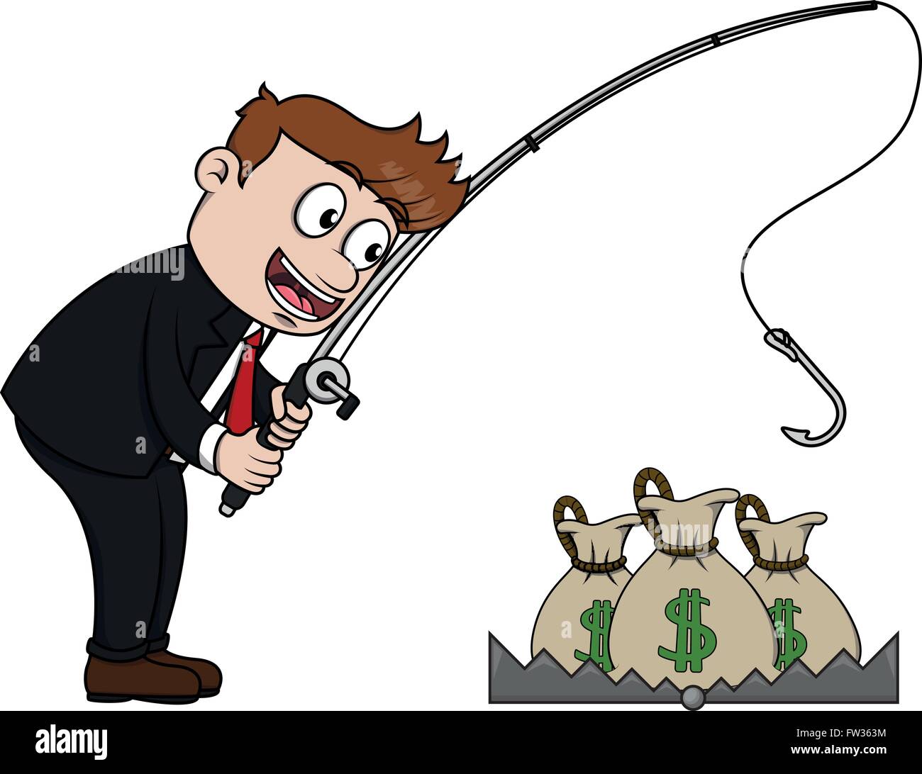 Business man fishing the money from trap Stock Vector Image & Art - Alamy