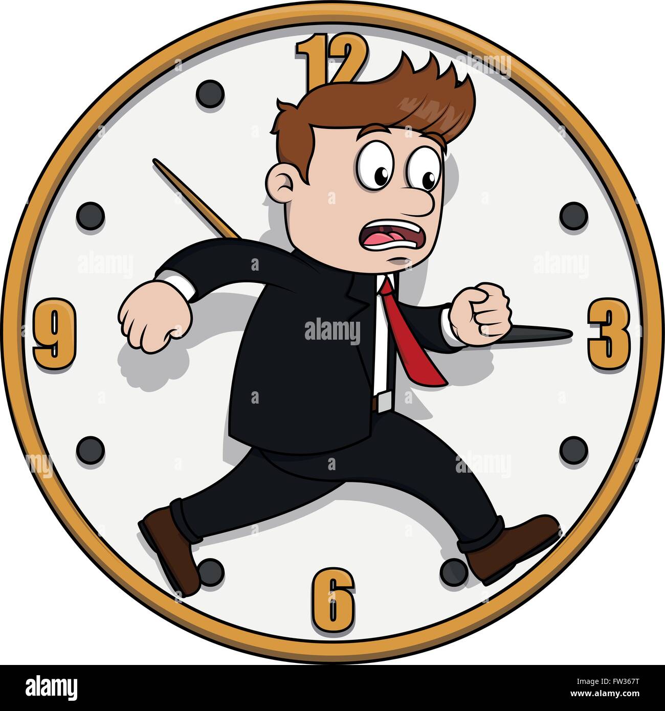 Business man running time Stock Vector Image & Art - Alamy
